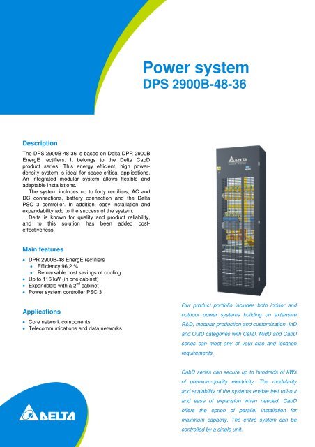 DPS 2900B-48-36 - DELTA Power Solutions
