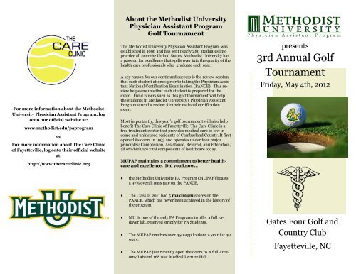 3rd Annual Golf Tournament - Methodist University