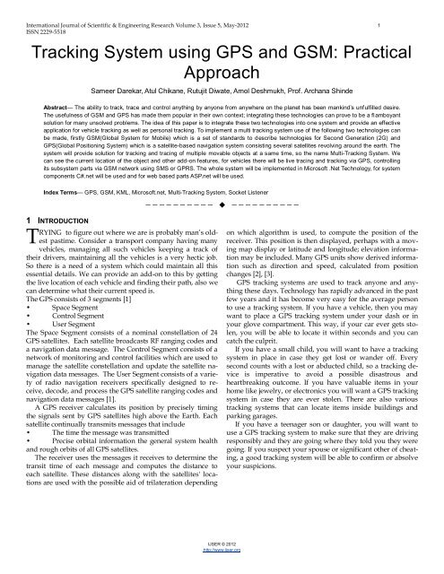 Tracking System Using Gps And Gsm Practical Approach