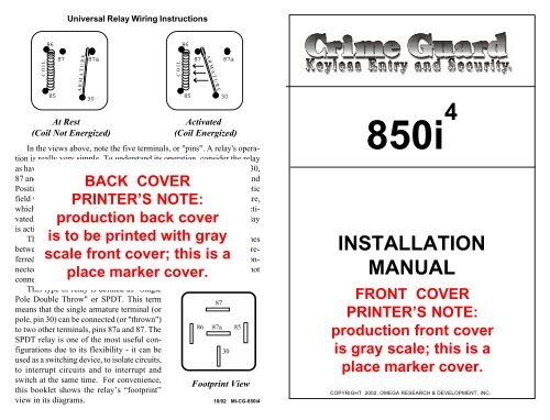 installation manual - car alarm