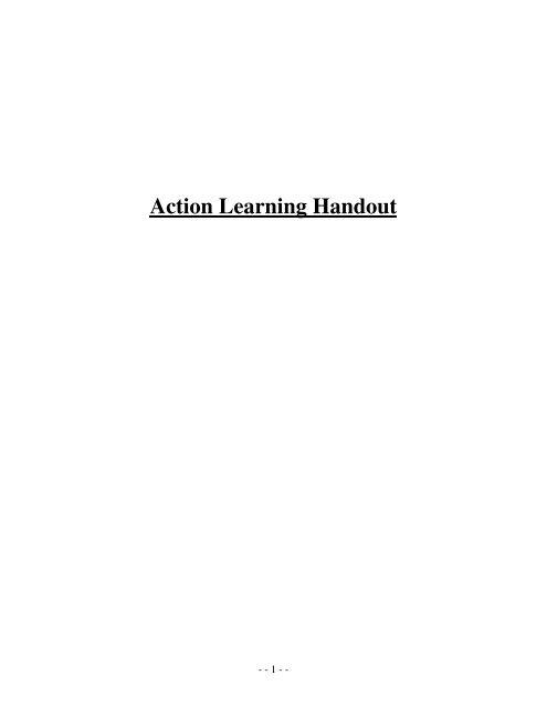 Action Learning Handout