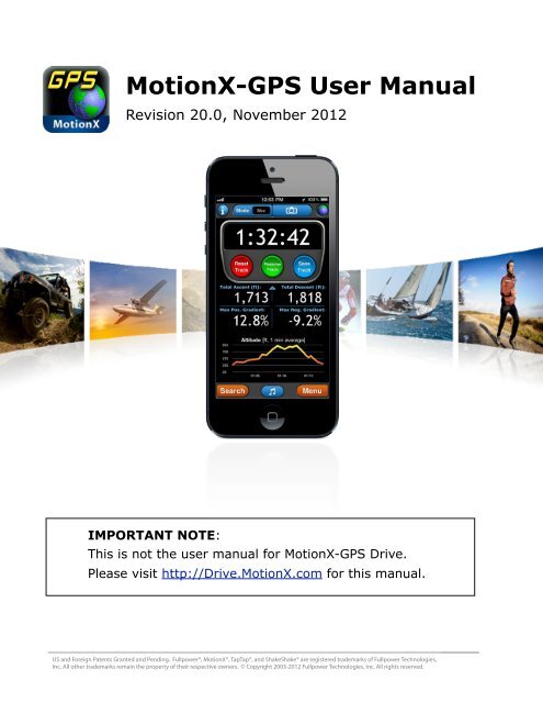 MotionX-GPS User Manual