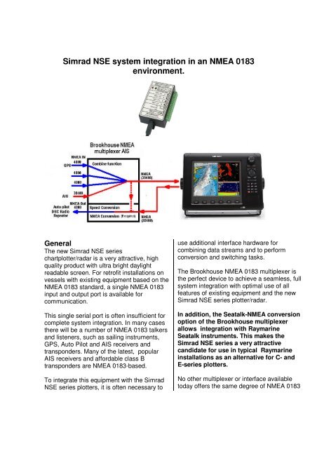 Simrad NSE system integration in an NMEA 0183 ... - Brookhouse