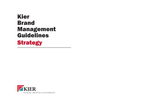Kier Brand Management Guidelines Strategy