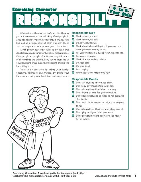 Responsibility - Character Counts