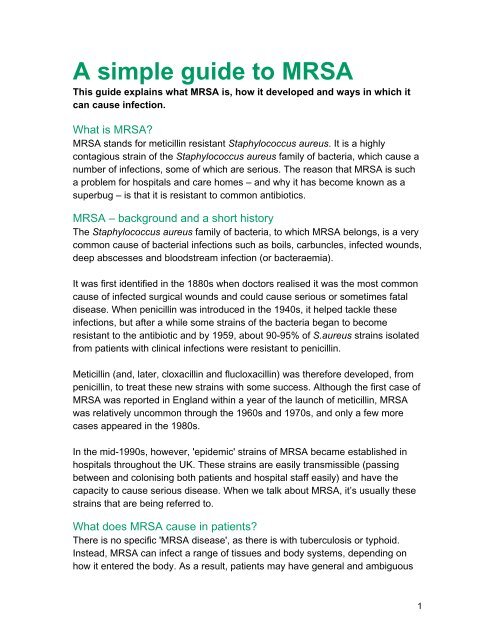 A simple guide to MRSA