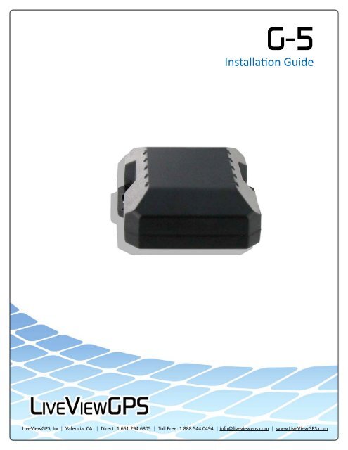 G5 Installation Manual - GPS Tracking