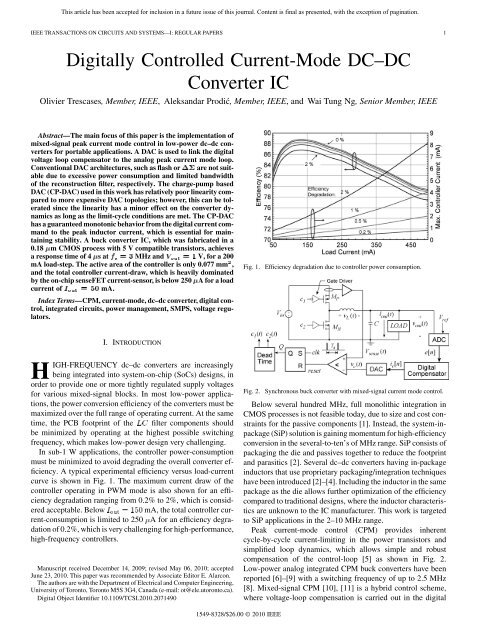 Digitally Controlled Current-Mode DC–DC Converter IC - IEEE Xplore