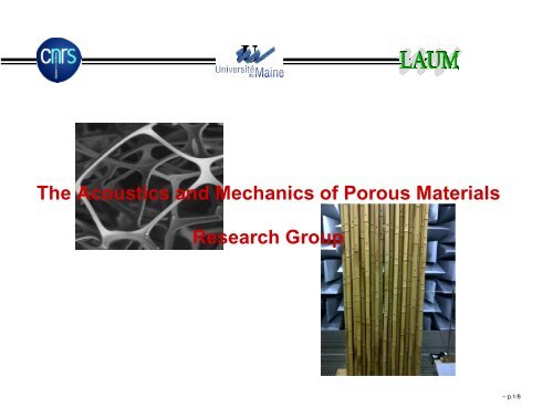 The Acoustics and Mechanics of Porous Materials Research Group