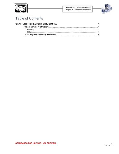 Chapter 02 Directory Structures - Central Federal Lands Highway ...