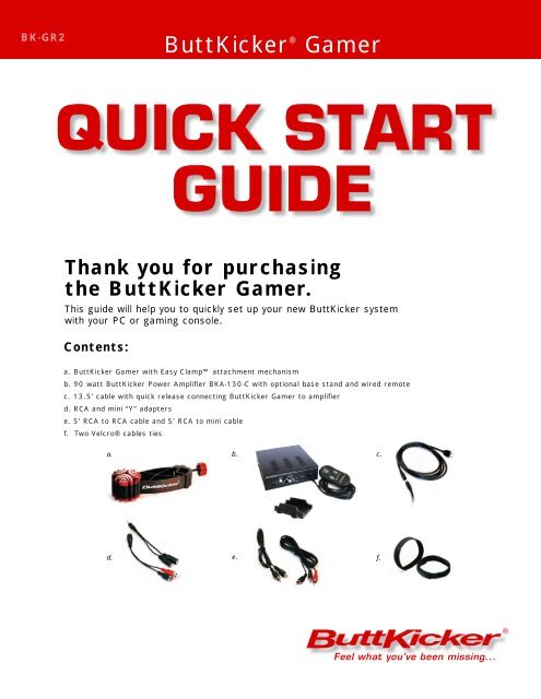 Quick Start Guide - The ButtKicker