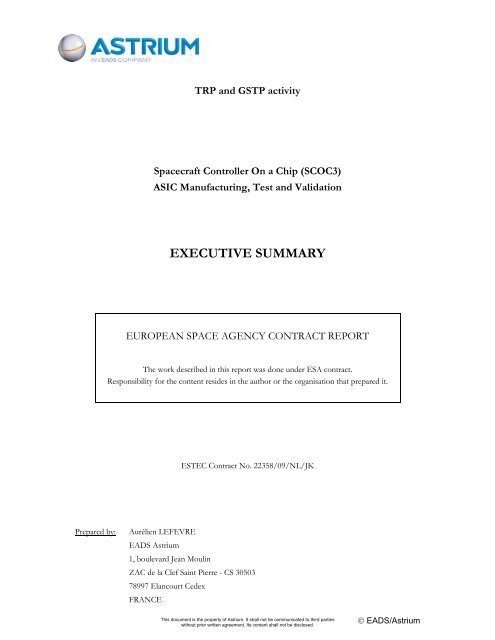 SCOC3 - Microelectronics - ESA