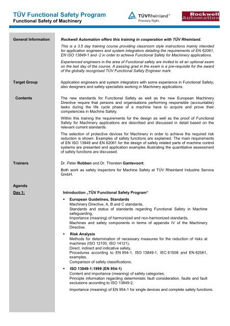 TÜV Functional Safety Program - Rockwell Automation