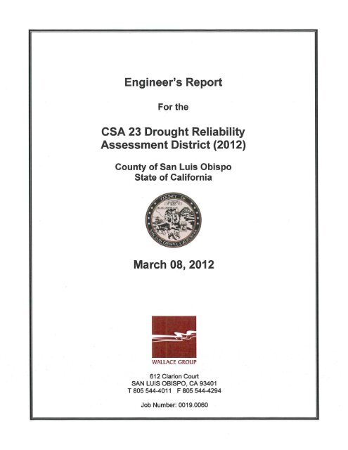 Engineer's Report for the CSA 23 Drought Reliability Assessment ...