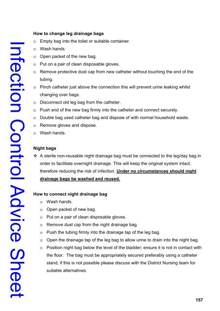 Infection Control Advice