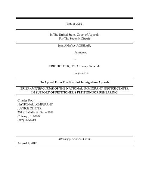 Amicus brief - National Immigrant Justice Center