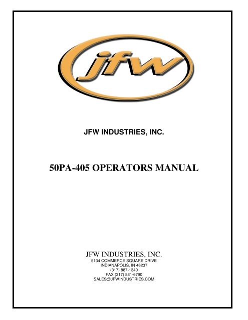 50pa-405 Manual (Rev A) - JFW Industries