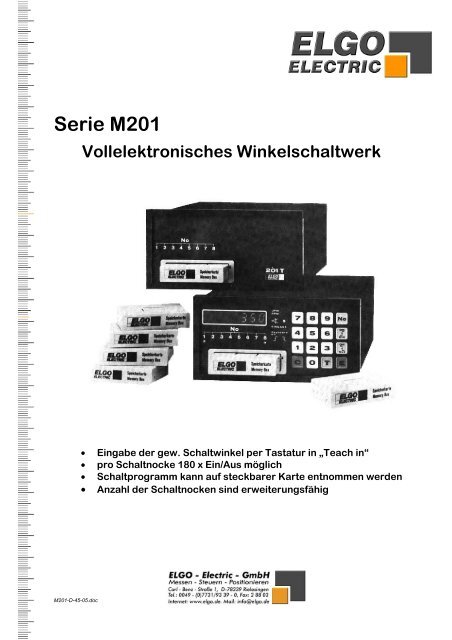 M201 / deutsch - ELGO Electric GmbH
