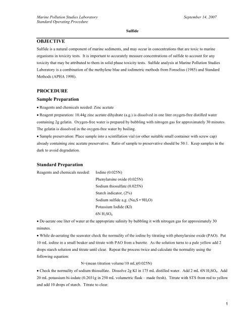 OBJECTIVE PROCEDURE Sample Preparation Standard Preparation