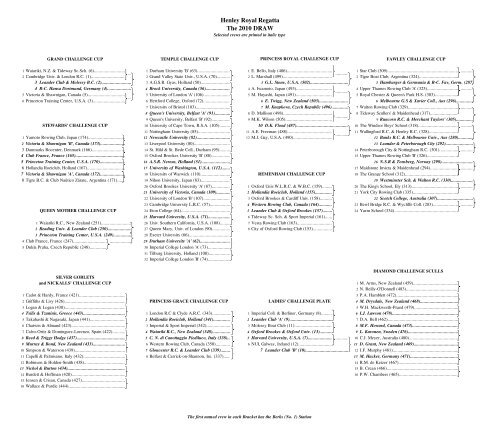Henley Royal Regatta draw (pdf) - British Rowing