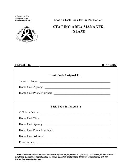 Staging Area Manager (STAM) - National Wildfire Coordinating Group