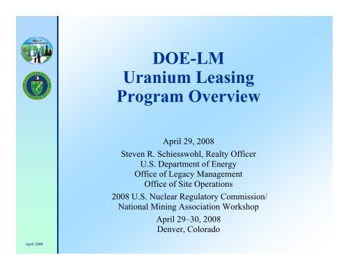 DOE-LM Uranium Leasing Program Overview - Uranium Watch