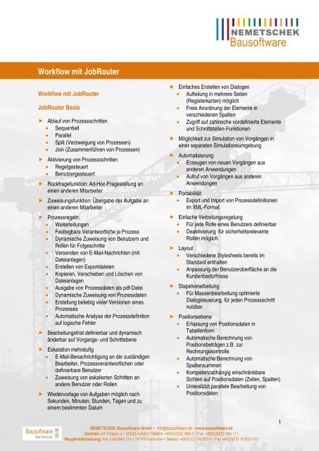 Workflow (für Bau financials-Kunden)