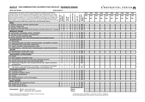 nccpc-r non-communicating children's pain checklist