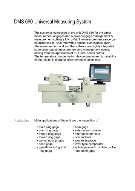 DMS 680 Universal Measuring System