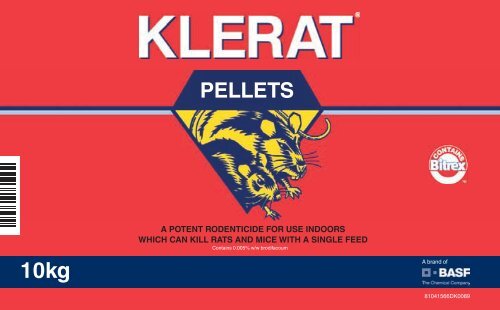 Klerat Pellets 10kg Label - Pest Control Management
