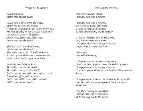 Vocal Recital Program Template