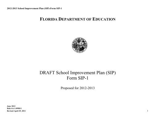 DRAFT School Improvement Plan - Polk County School District