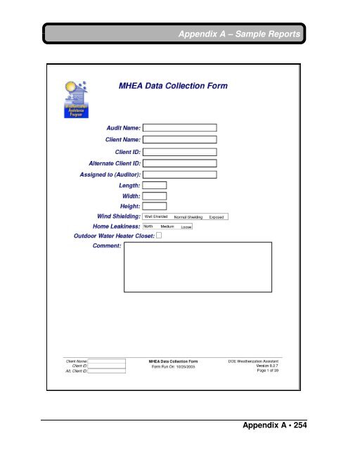 Appendix A – Sample Reports