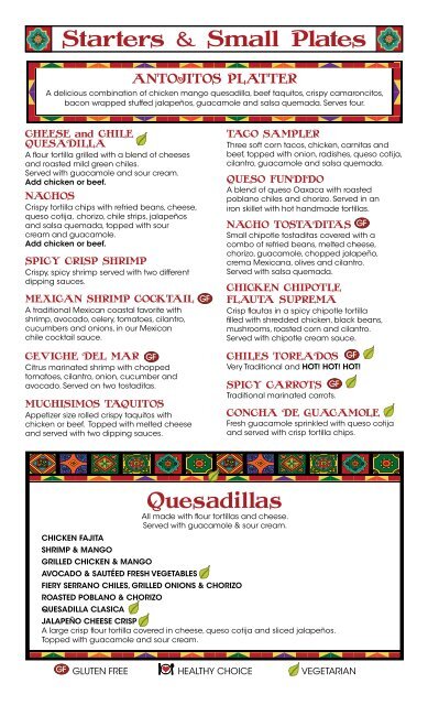 our Full Menu - Casa Sol y Mar