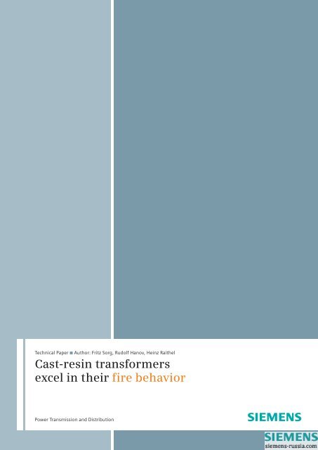 Cast-resin transformers excel in their fire behavior - Siemens Power ...