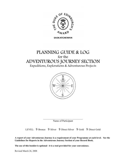 Planning Guide & Log Book - The Duke of Edinburgh's Award