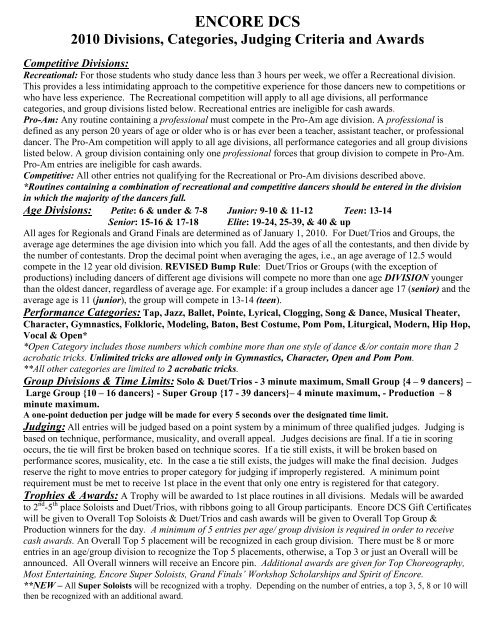 ENCORE DCS - Encore Dance Competitions