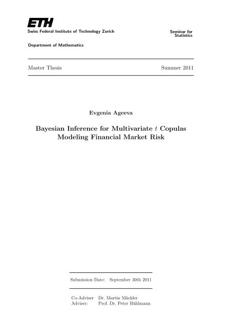 Bayesian Inference for Multivariate t Copulas Modeling Financial ...