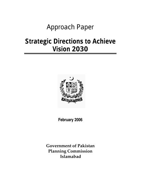 Strategic Directions to Achieve VISION 2030 - Planning Commission
