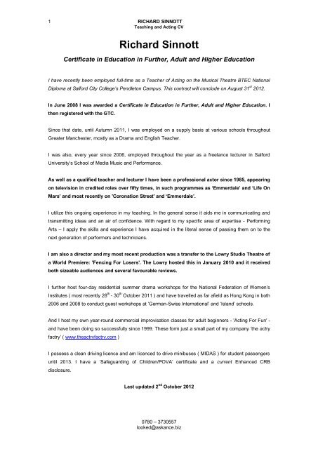 Richard Sinnott - Actry Factry