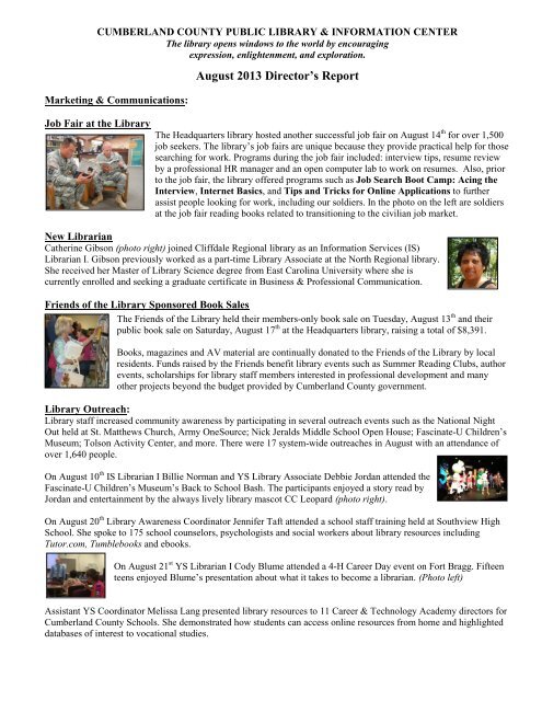 August 2013 - Cumberland County Library