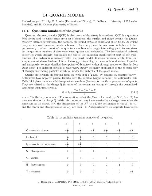 14. QUARK MODEL - PDG