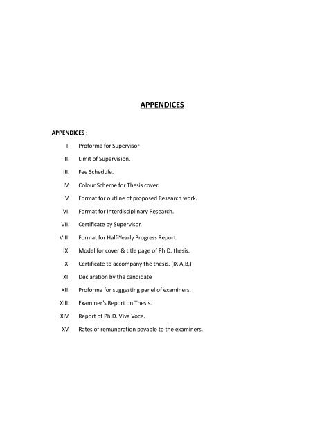 Appendices In Thesis