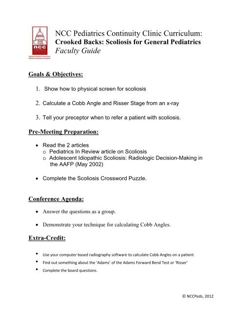 Scoliosis - NCC Pediatrics Residency at Walter Reed