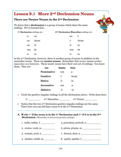 Lesson 9.1 More 2nd Declension Nouns - WorkNotes