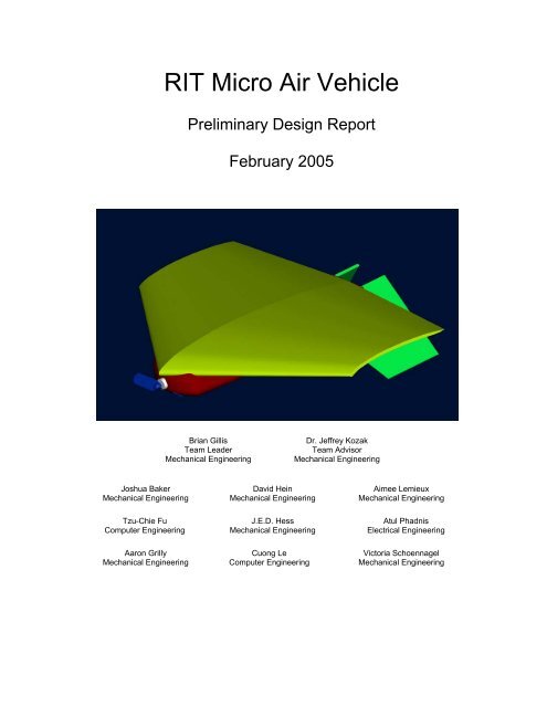 RIT Micro Air Vehicle - Edge - Rochester Institute of Technology