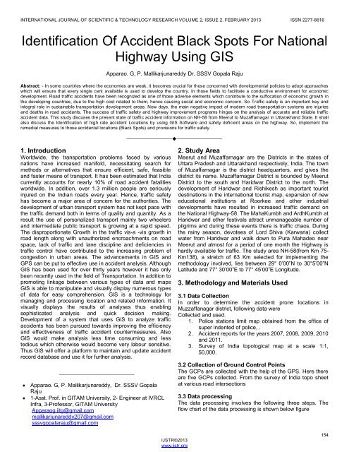 Identification Of Accident Black Spots For National Highway Using GIS