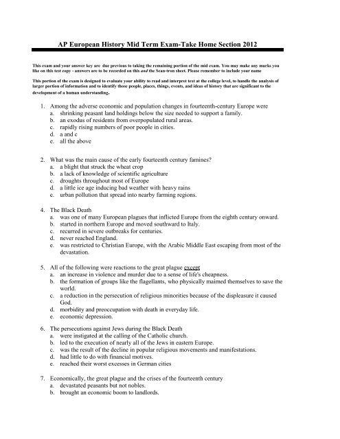 Ap European History Exam