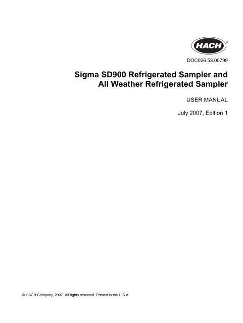 Sigma SD900 Refrigerated Sampler and All Weather Refrigerated ...