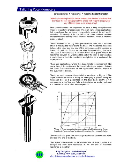 Tailoring Potentiometers - Elby Designs